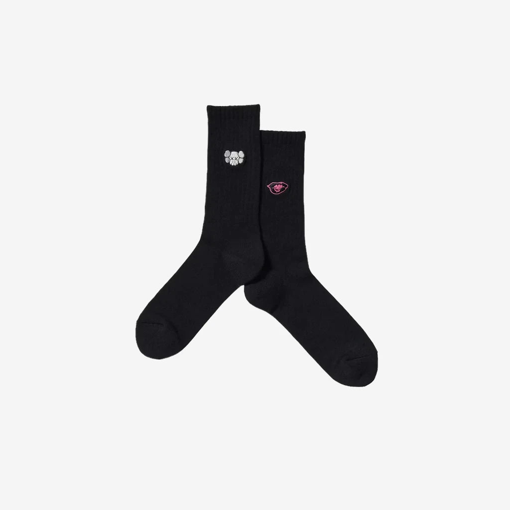 Kaws X Uniqlo X Andy Warhol Lips Socks Black – 3KICKS