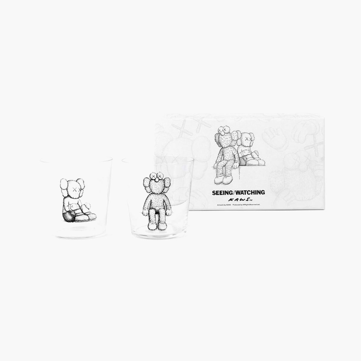 Shop Kaws Drinking Glasses (set of 2) at 3KICKS Dubai